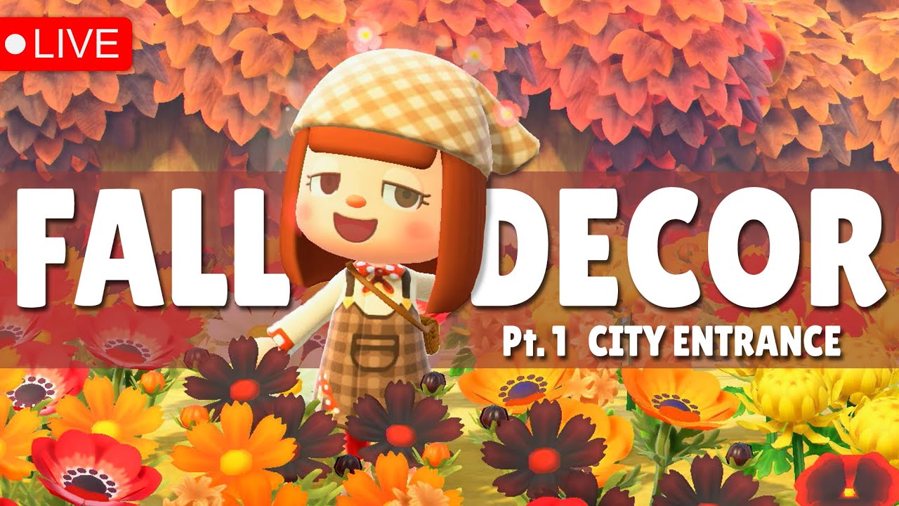 Building a FALL City Entrance! | Cozy ACNH Decor Shenanigans - YouTube