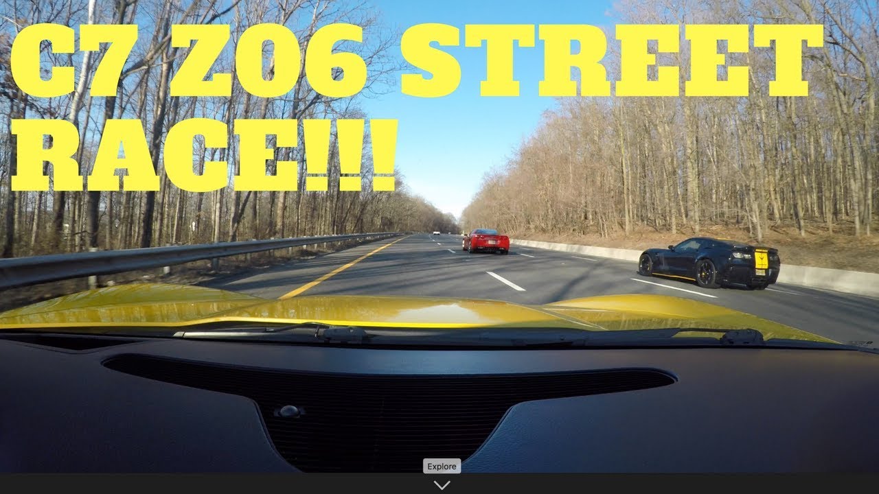 C7 Z06 CORVETTE STREET RACES PRO CHARGED C7 ON THE HIGHWAY!!! - YouTube