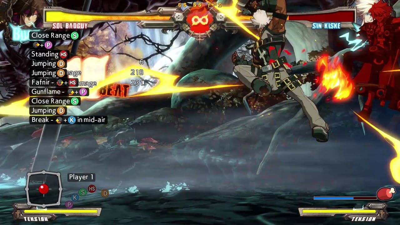 Guilty Gear Xrd Rev2 - basic corner dustloop Fafnir combo [Sin] - YouTube
