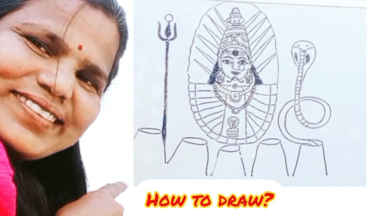 Renuka # simple easy draw!# Renuka yellamma Amma vaari drawing 🙏🙏# yt ...