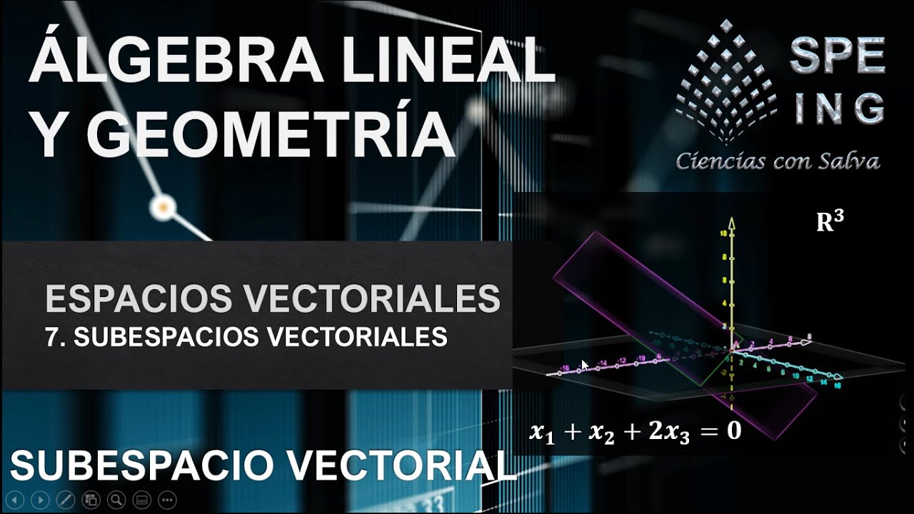 Matemáticas. Espacios vectoriales 7. Ejemplo de subespacio vectorial ...
