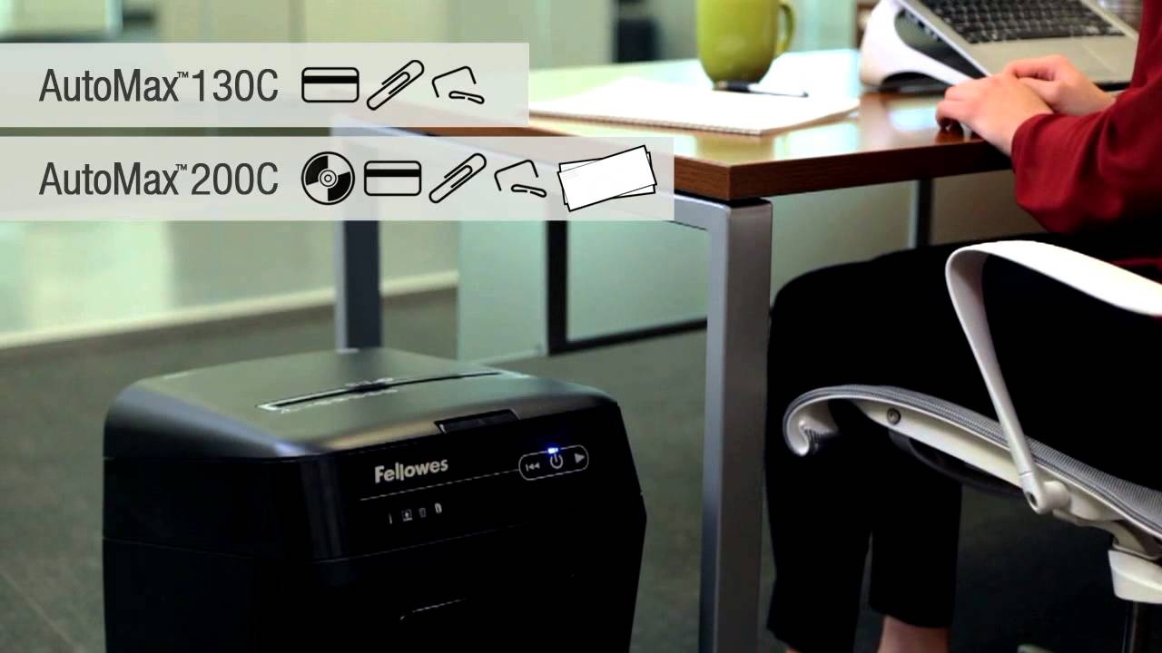 Fellowes Destructeur AutoMax™ 130C/200C Coupe croisée - YouTube