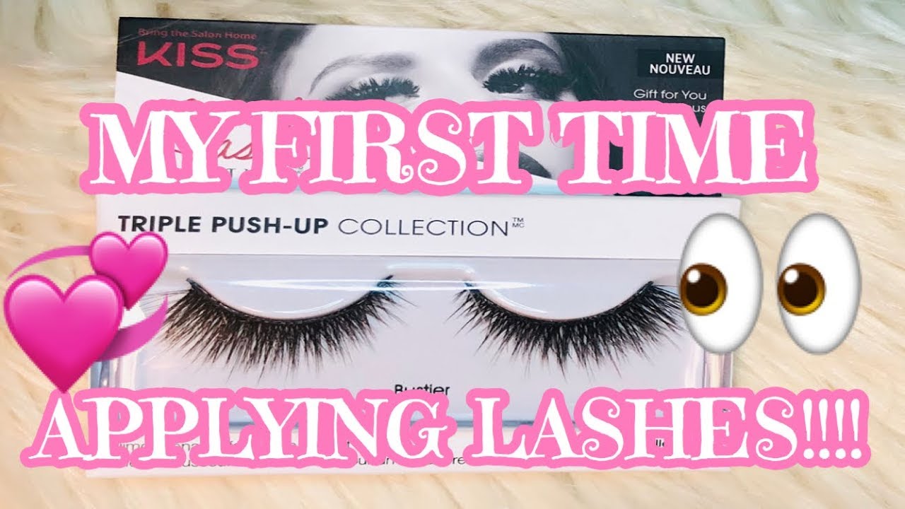 APPLYING KISS TRIPLE PUSH UP LASHES | HOW I APPLY FALSE LASHES - YouTube