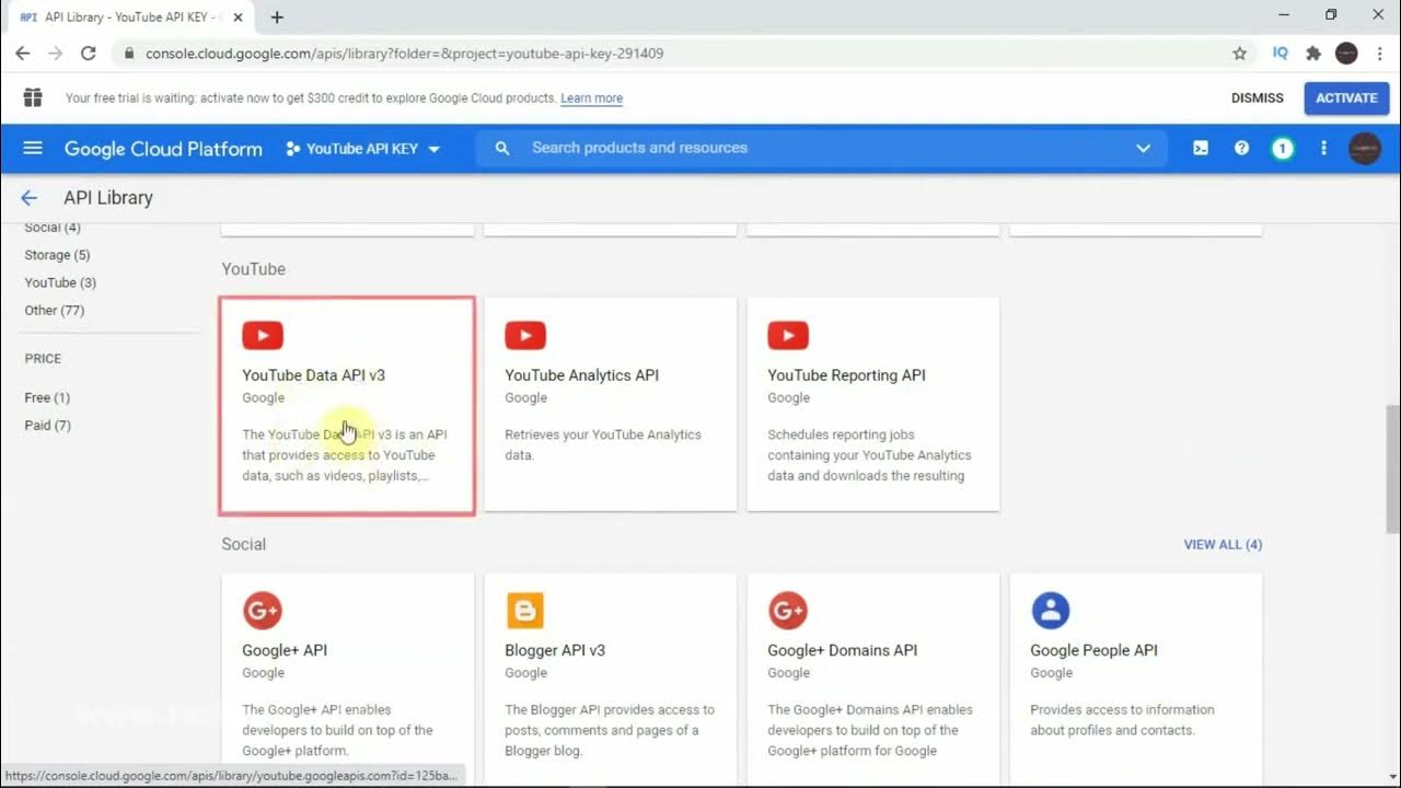 How to Get or Create YouTube API KEY ｜ YouTube Data API v3 2021 #000 - YouTube