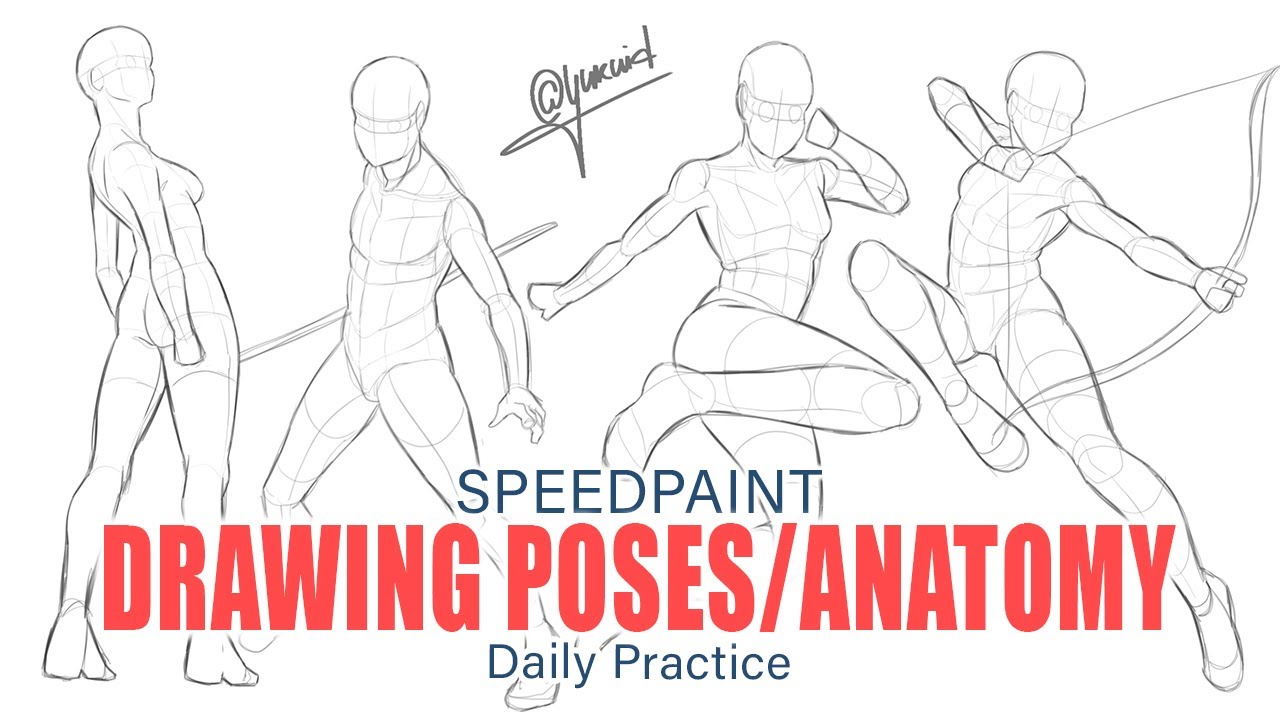 Menggambar Pose Anatomi Speedpaint tutorial menggambar di ibispaint x - YouTube