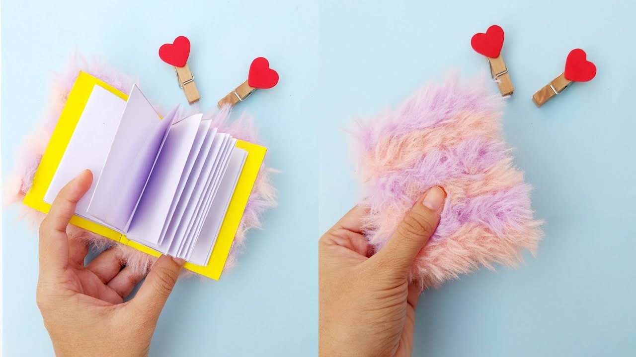 How To Make A Fur Notebook / Fur Notebook From A Rubberband / Diy Easy ...