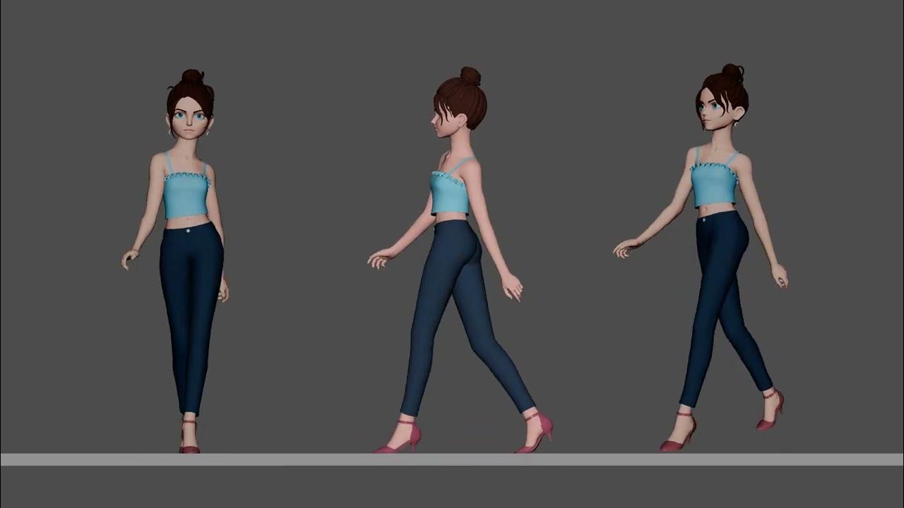Female_Cat_Walk_Cycle_Animation_3_View - YouTube