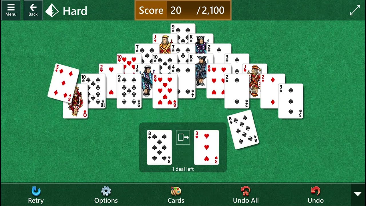 Microsoft Solitaire Collection: Pyramid - Hard - February 5, 2022 - YouTube
