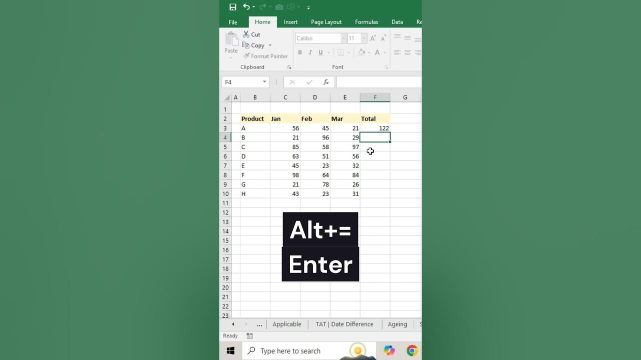 SUM Formula | How to get Total | #shorts - YouTube