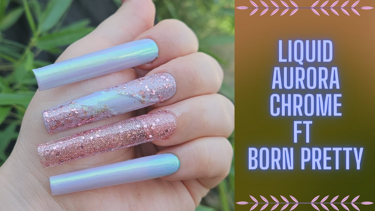 @bornprettyofficial Rose Gold Nails | New Liquid Aurora Powder | 3XL ...