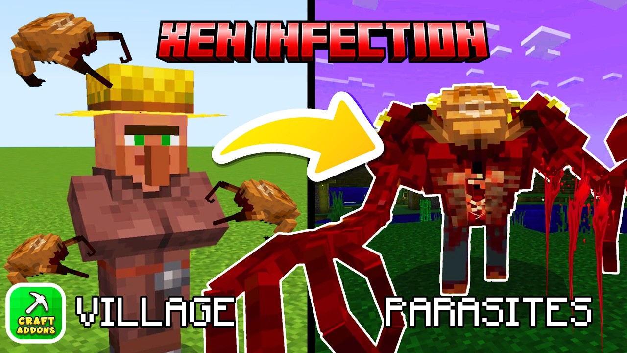 Alien Parasites TAKE OVER Minecraft Survival Mode! Xen Infection addon ...