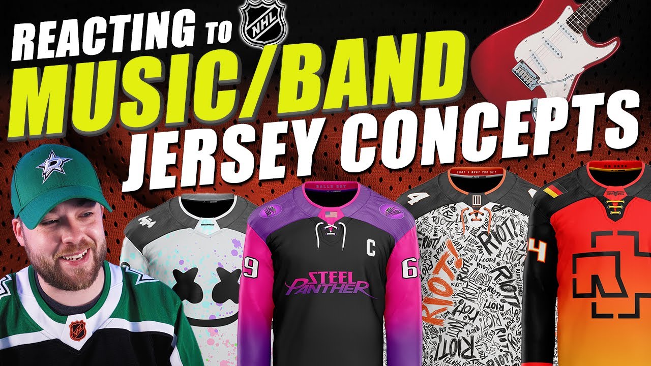 Reacting to Music/Band Hockey Jersey Concepts! - YouTube