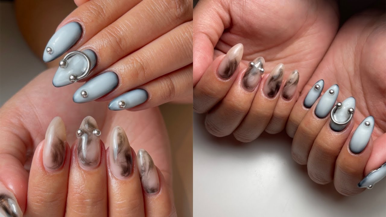 Piercing Nails | BIAB & Blooming Gel Techniques - YouTube