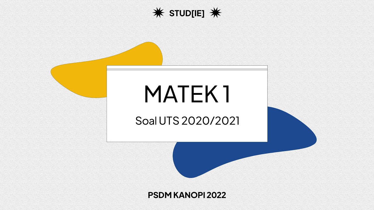 STUD[IE] UTS MATEK 1 20/21 - YouTube