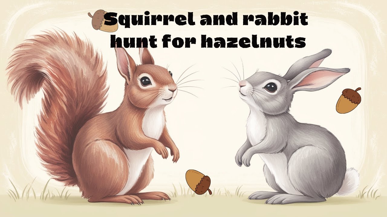 The Story of Squirrel and Rabbit While Collecting Hazelnuts | Children ...