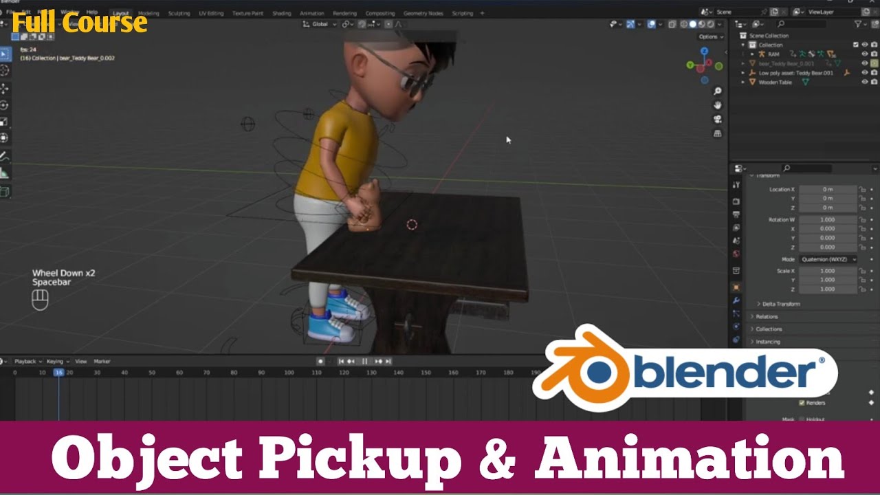 Blender 3.6 me Object Pick Up ka Easy Animation & Rigging Tutorial ...