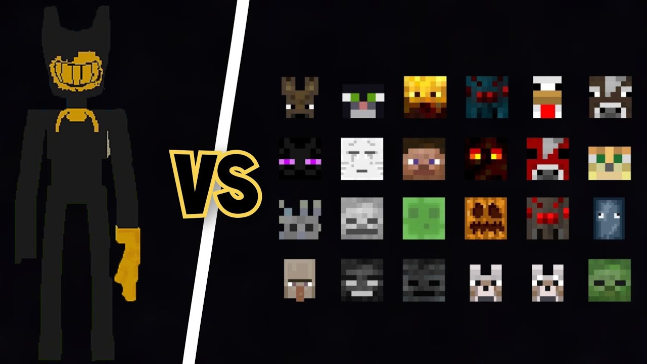 Bendy vs all Minecraft mobs - Who Will Win? - YouTube