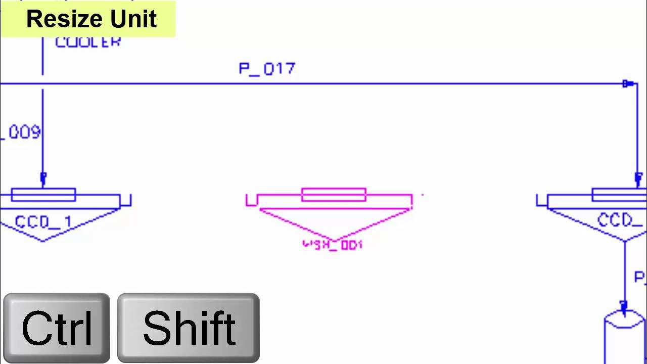SysCAD Tutorial - Section 7.5 Part 5 Using Arrow Keys to Move, Resize and Rotate Units - YouTube