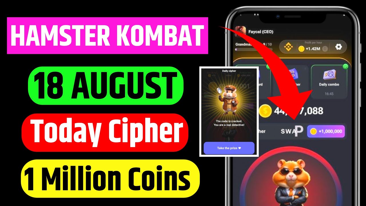 hamster kombat today cipher code | daily cipher hamster kombat 18 august #hamsterkombat # ...