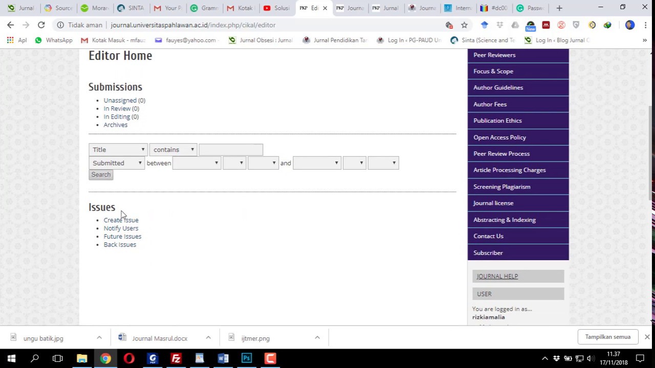 Create Issue in Online Journal System Version 2 - YouTube