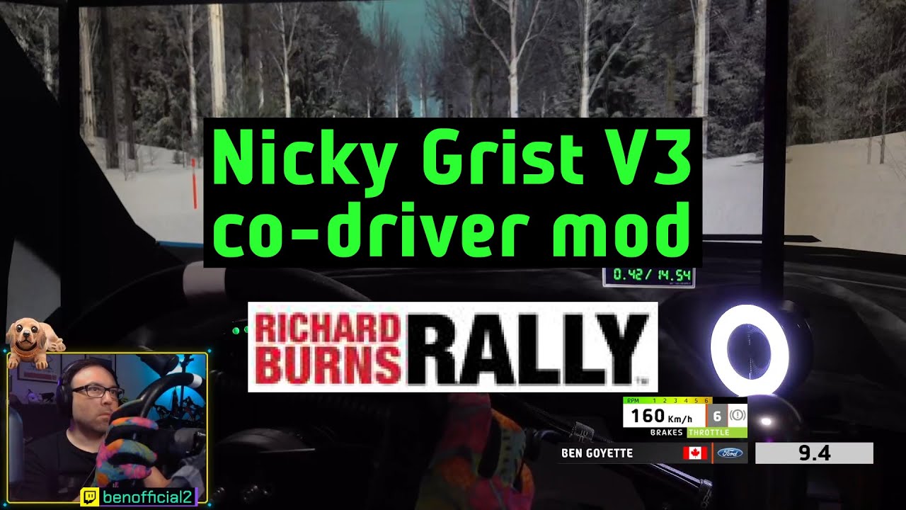 Nicky Grist V3 co-driver mod for Richard Burns Rally - YouTube