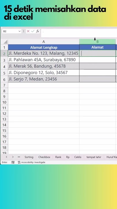 Cara Memisahkan Data Di Excel Shorts Excel Tutorialexcel Youtube