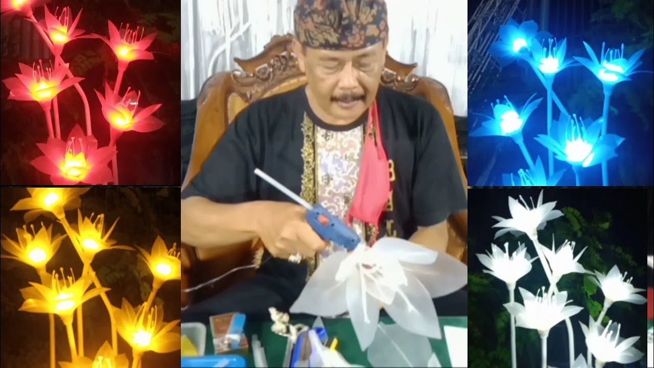 Tutorial Pembuatan Lampu Bunga Hias || Lampu Gantung Dari Bahan Pot ...