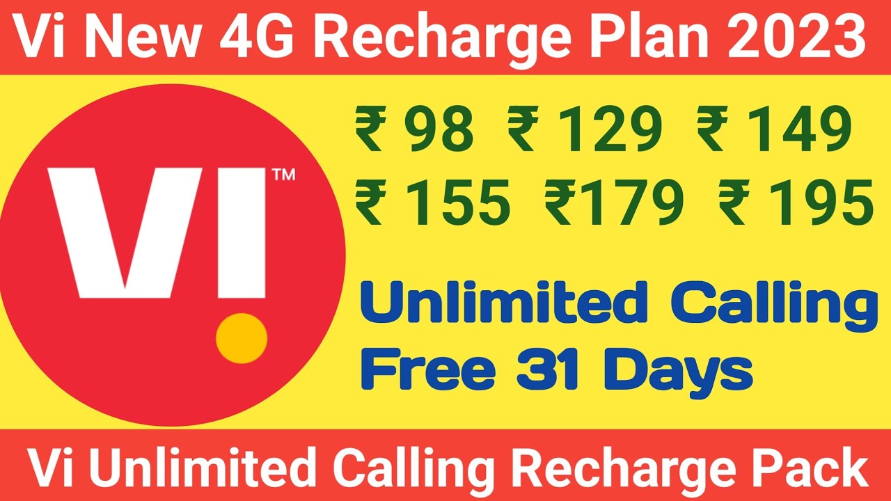 Vi New Recharge Plan 2023 | Vi Unlimited Calling Recharge Pack 2023 ...