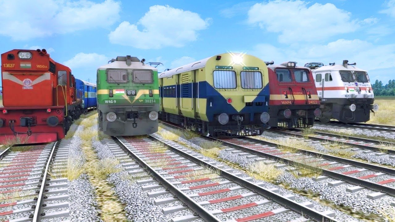 5 Line Curved #Railroad Crossing of Trains at bumpy railroad Tracks ...