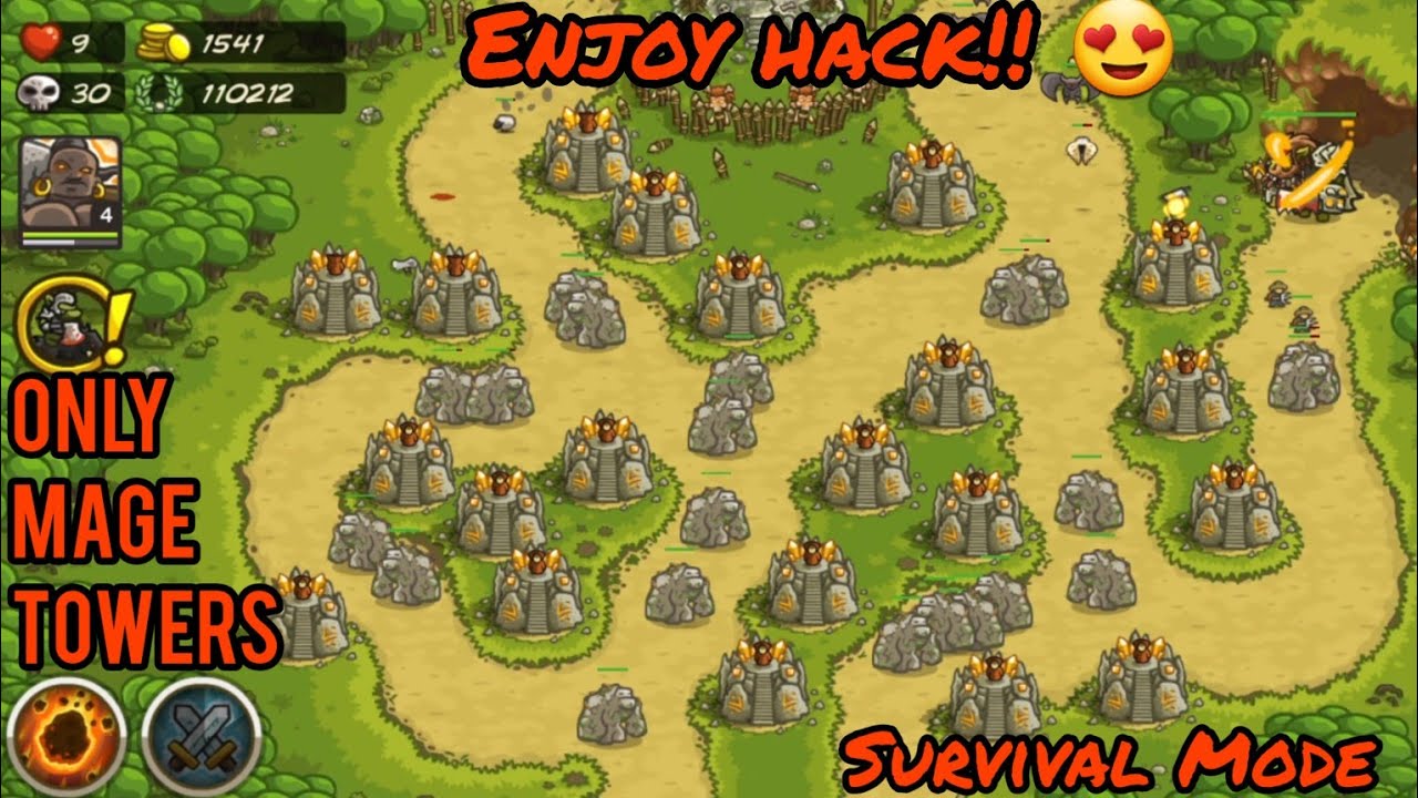 Unbelievable MAGIC Tower's defense in Survival Mode Kingdom Rush ...