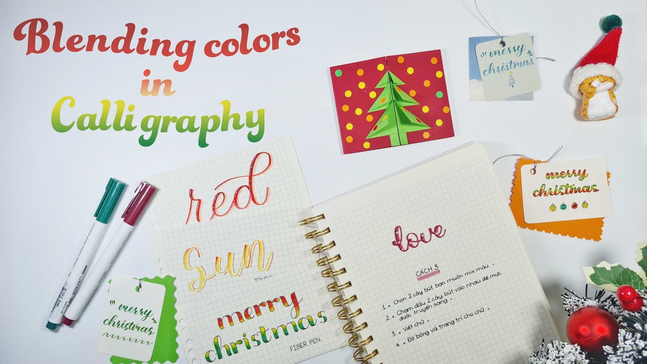 [Calli & Bujo] 5 cách blending colors cho calligraphy - YouTube