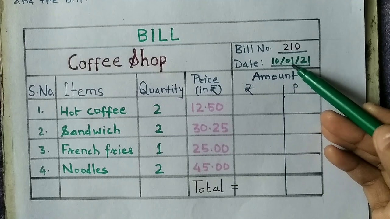 Bill for grade 3 - YouTube
