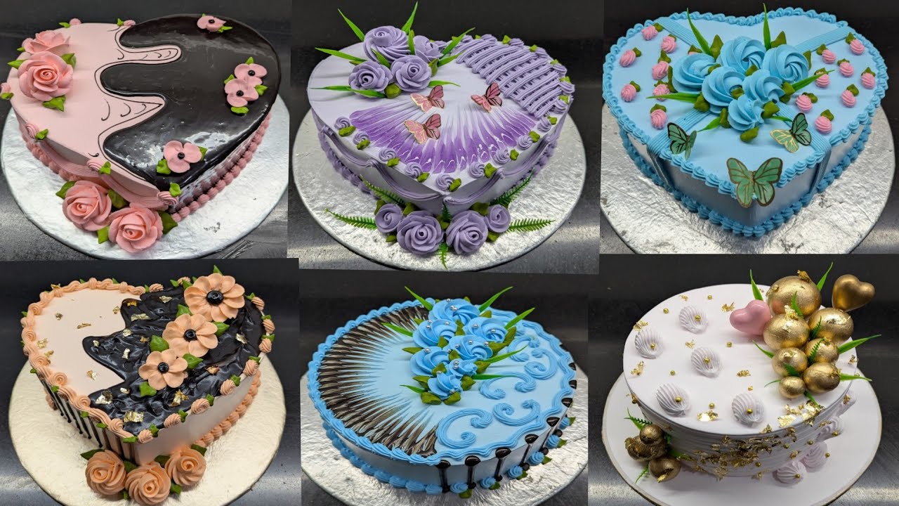 Dil shape cake And Deferent Decorated Designing Cake Video Happy ...