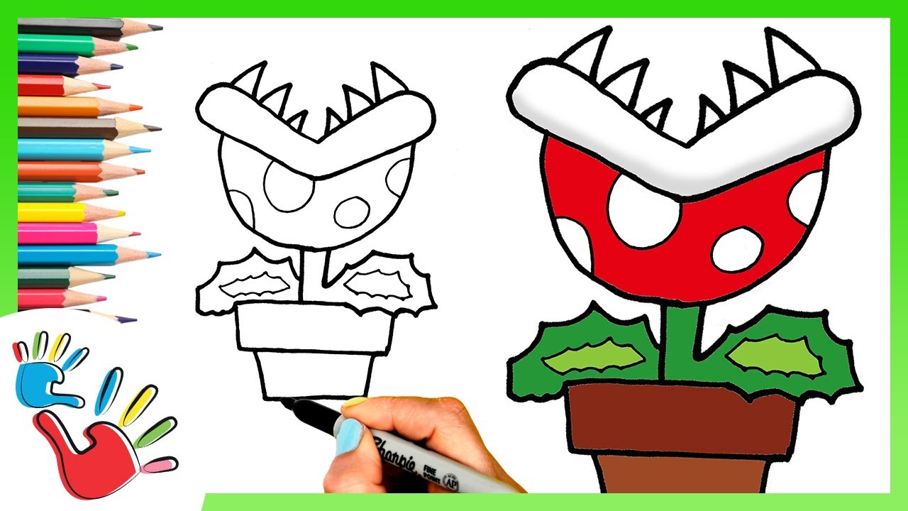 How to Draw Piranha Plant from Super Mario Bros. | Easy Step-by-Step ...