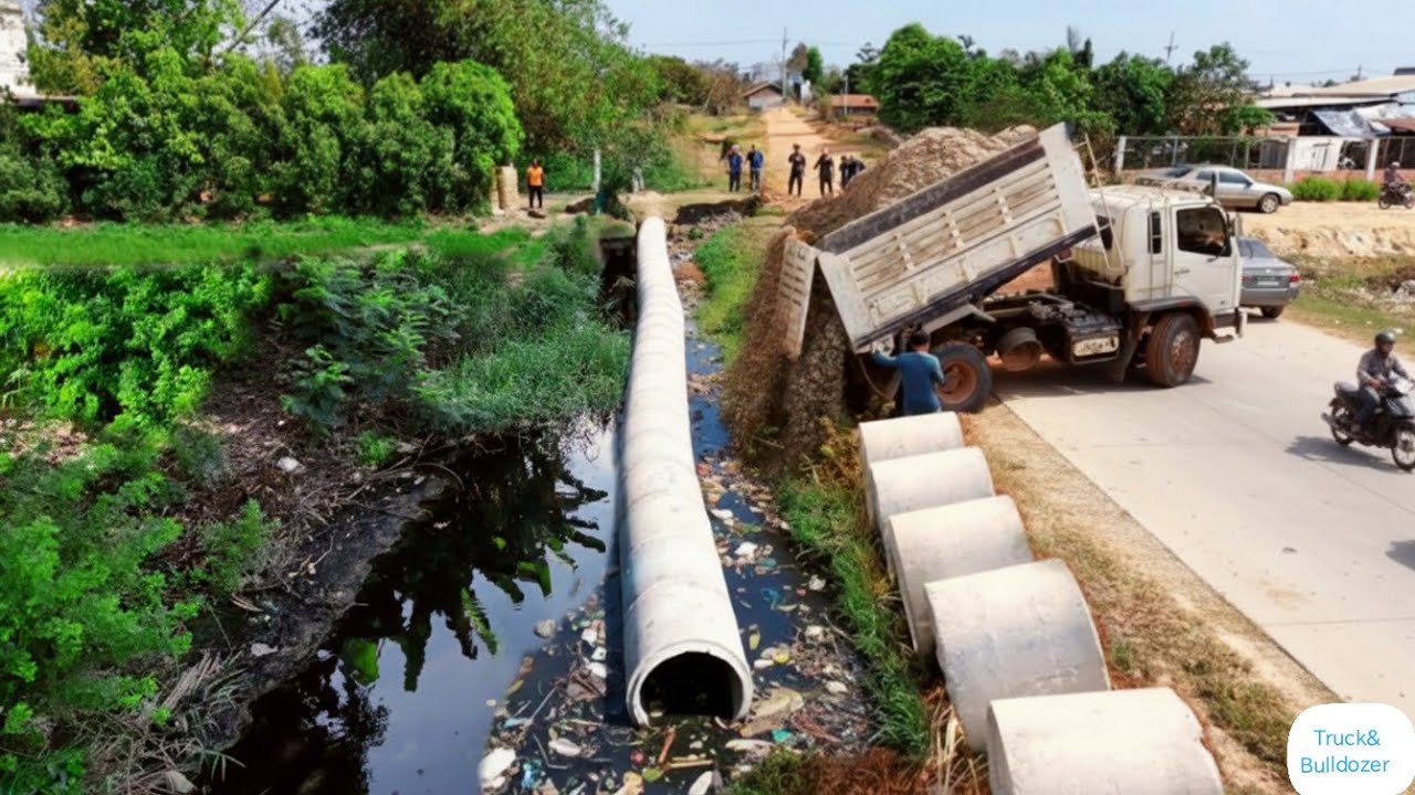 First Start Amazing New PROJECT!! LANDFILL Delete Long Drainage System ...