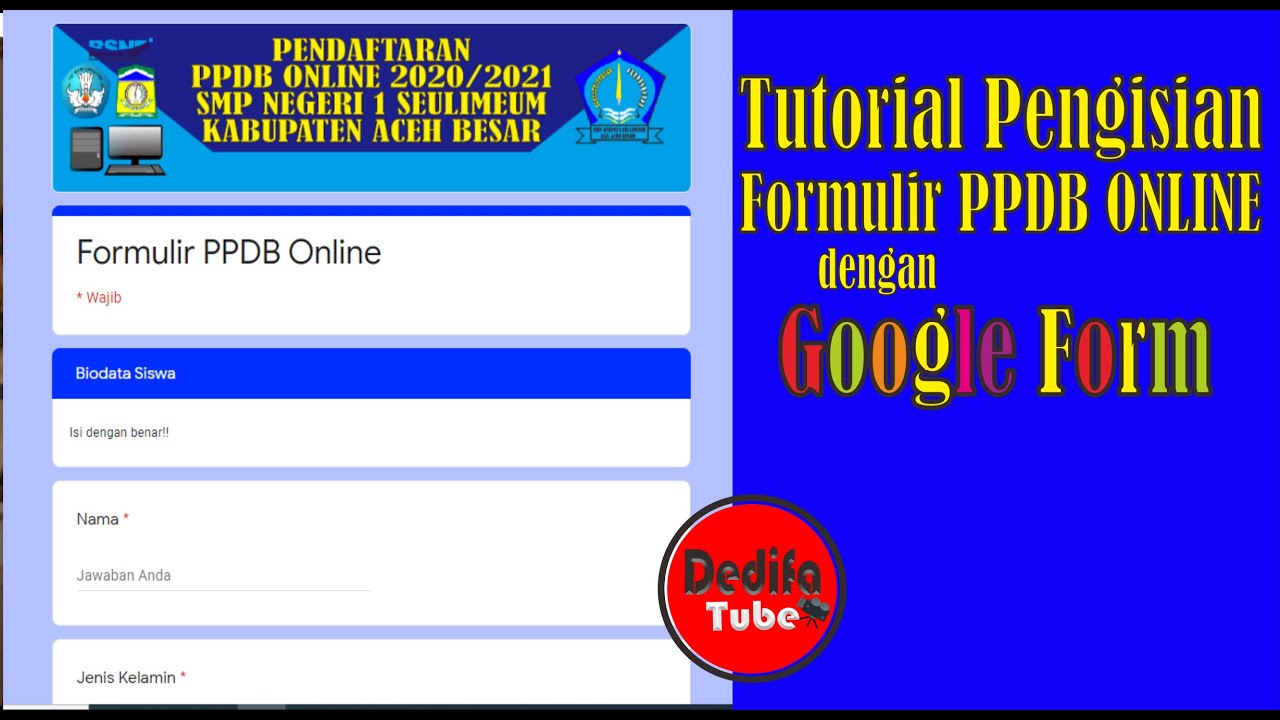 Tutorial Pengisian Formulir PPDB Online - YouTube