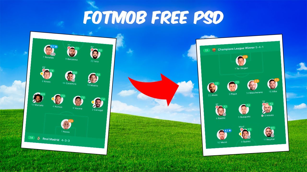 Free PSD 💥 | FotMob Design 🟢 | Tutorial (XI) - YouTube