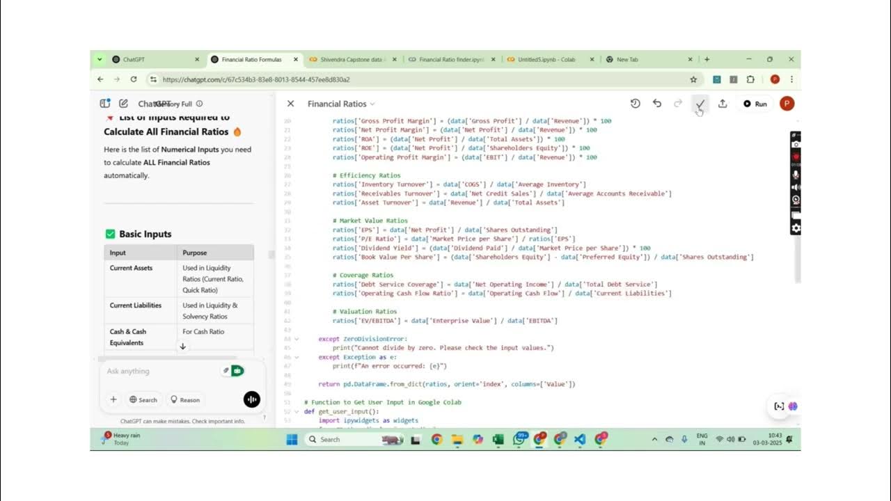 AI in FSA analysis Learn how to automate financial ratio calculations using Google Colab and ...