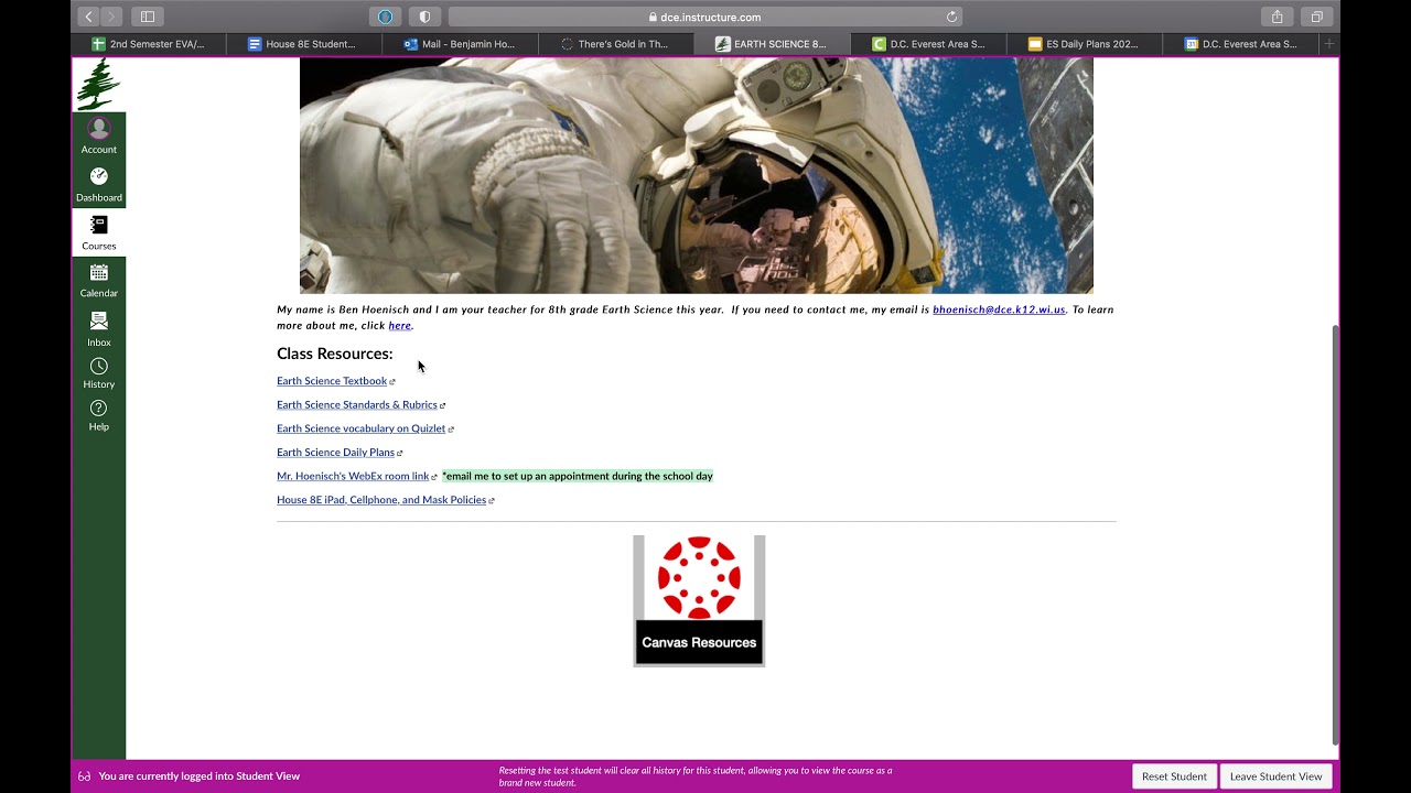 Canvas Earth Science page demo - YouTube