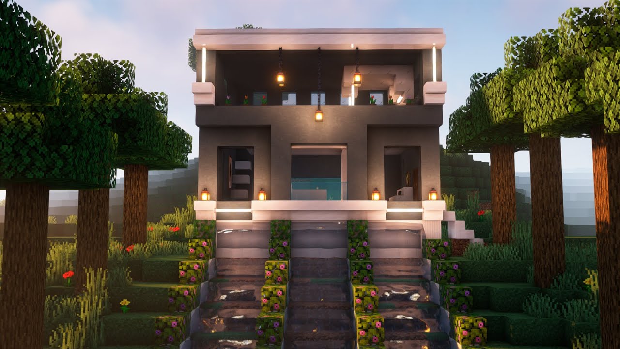 Minecraft: How to Build a Modern Terracotta House (Minecraft Relaxing ...