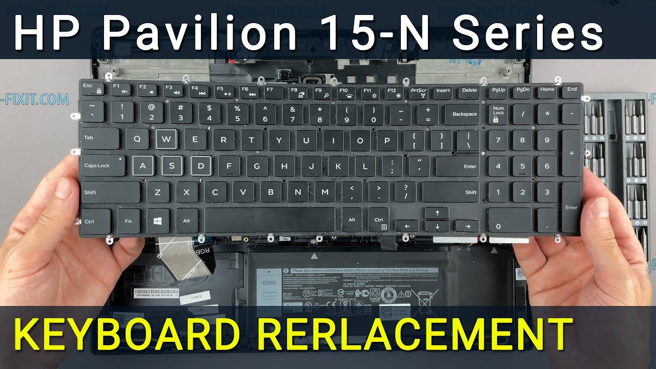 How to Replace HP Pavilion 15-n Series Keyboard | Fix Unresponsive Keys ...