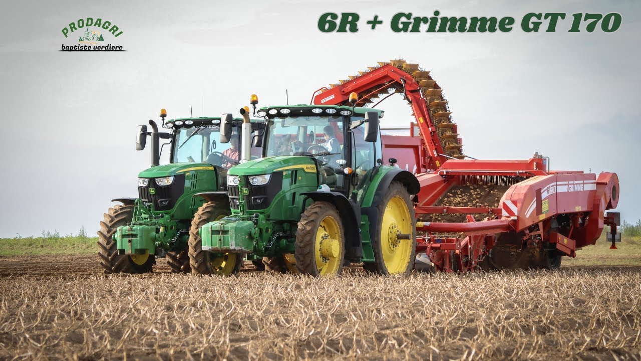6R + Grimme GT 170 aux PDT / Bennes lacampagne / prodagri - YouTube