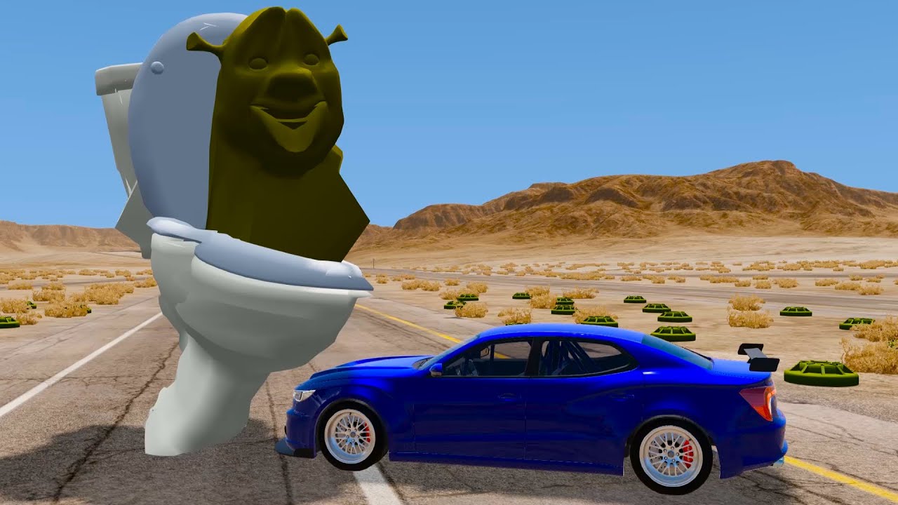 Cars vs Funny Skibidi Toilet Shrek – BeamNG.Drive - YouTube