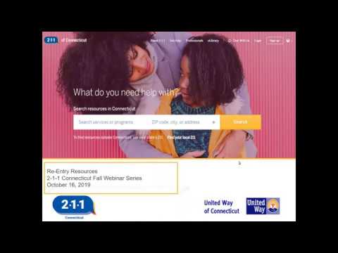 Re-entry Resources 2-1-1 CT 2019 Fall Webinar Series - YouTube
