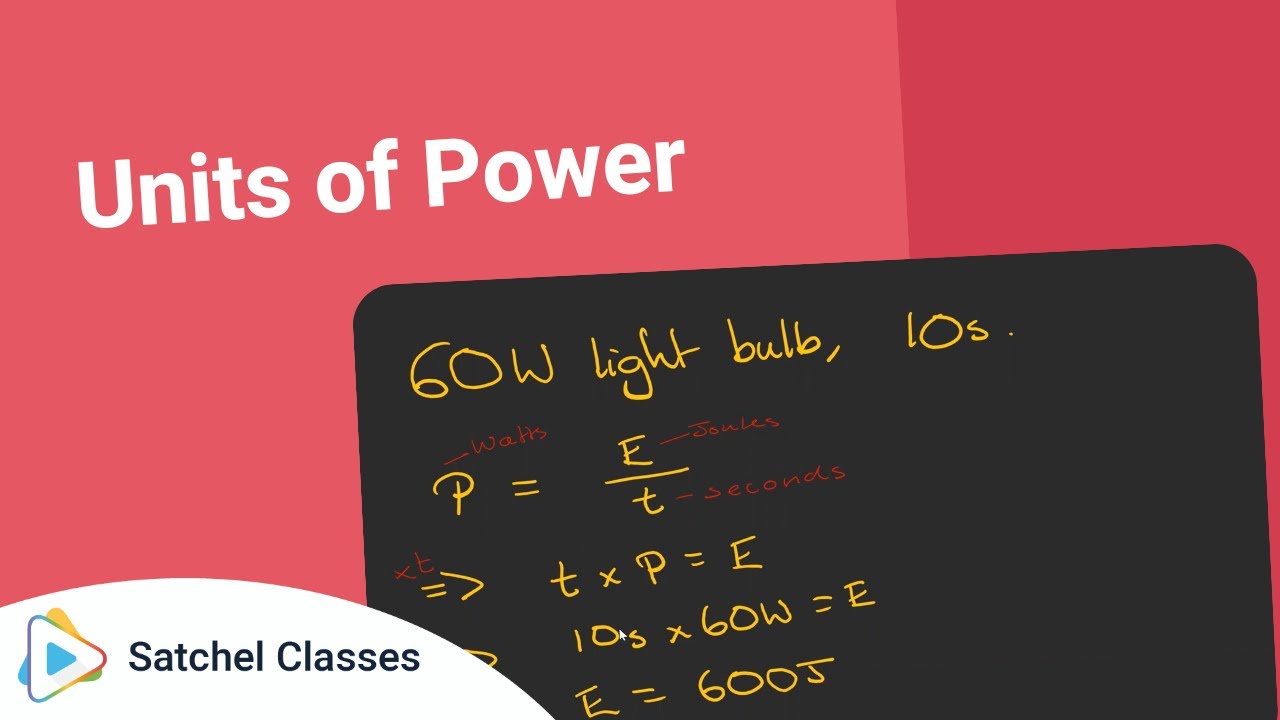 Units of Power | Science | Satchel Classes - YouTube