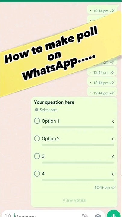 How to make Poll/Survey/MCQ on WhatsApp? - YouTube