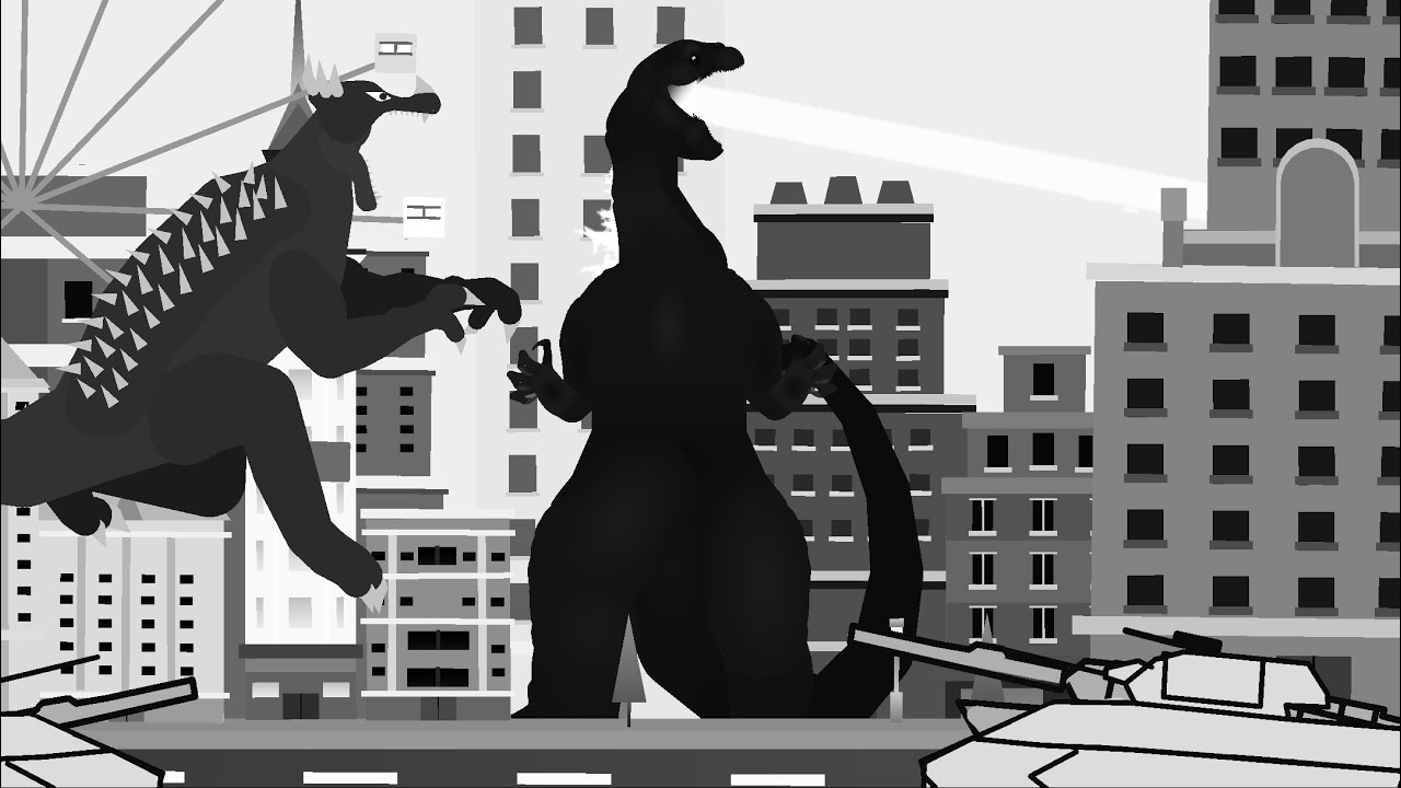 Mushroom cloud godzilla vs anguirus and tanks (STICK NODES PRO) - YouTube