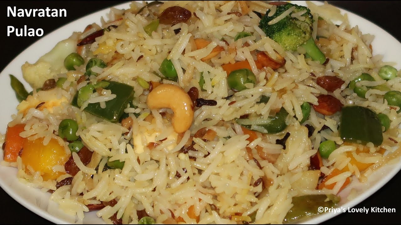 Navratan Pulao Recipe (नवरतन पुलाव) |Pulao Recipe | How To Make ...