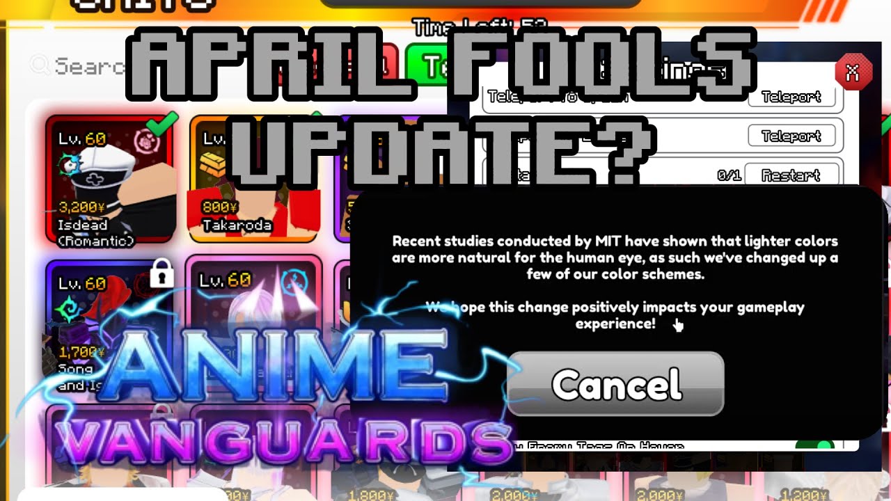 April Fools Update? - Anime Vanguards - YouTube