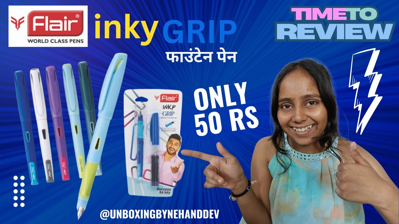 Flair iNKY Grip Fountain Pen: Best Fountain Pen in 50 Rs - YouTube